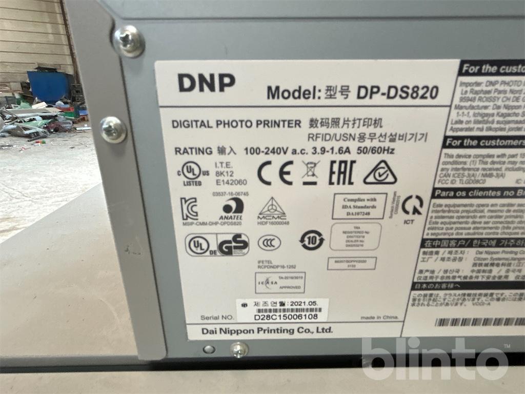 Drucker - DNP DS820 Digitaler Farbsublimationsfotodrucker A4 | Blinto